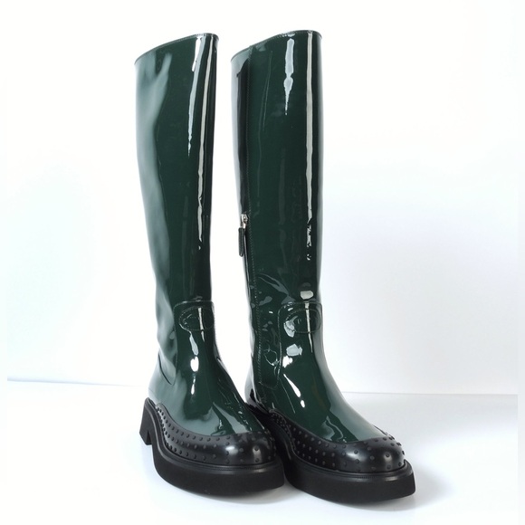 Tod's | Shoes | Tods Emerald Green Patent Leather With Rubber Toe ...
